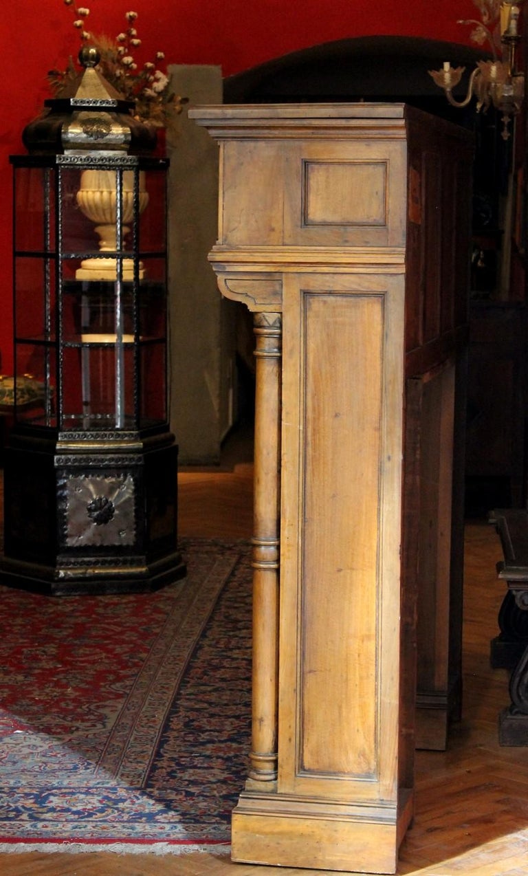 Gothic Revival Carved Walnut Wood and Parcel Gilt Chimney Fireplace ...