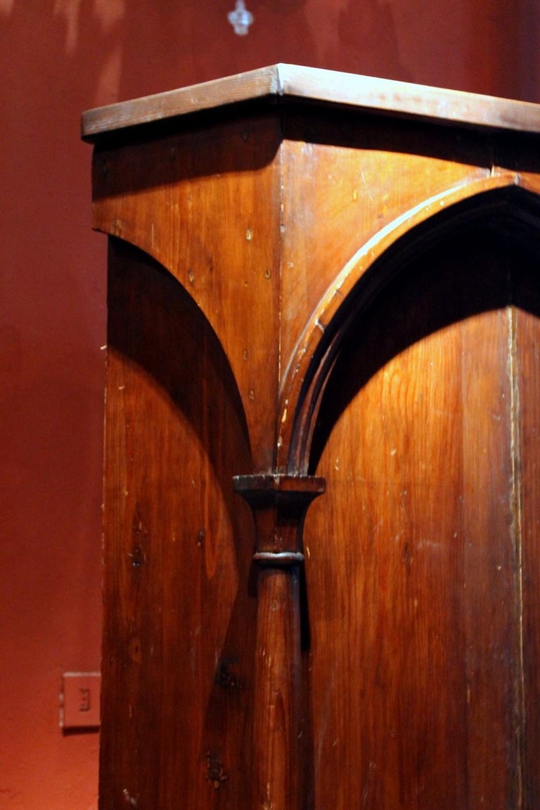 Gothic Revival Carved Walnut Wood Pulpit or Bar Counter Arches and ...