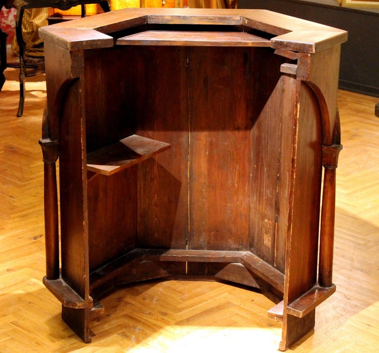 Gothic Revival Carved Walnut Wood Pulpit or Bar Counter Arches and ...