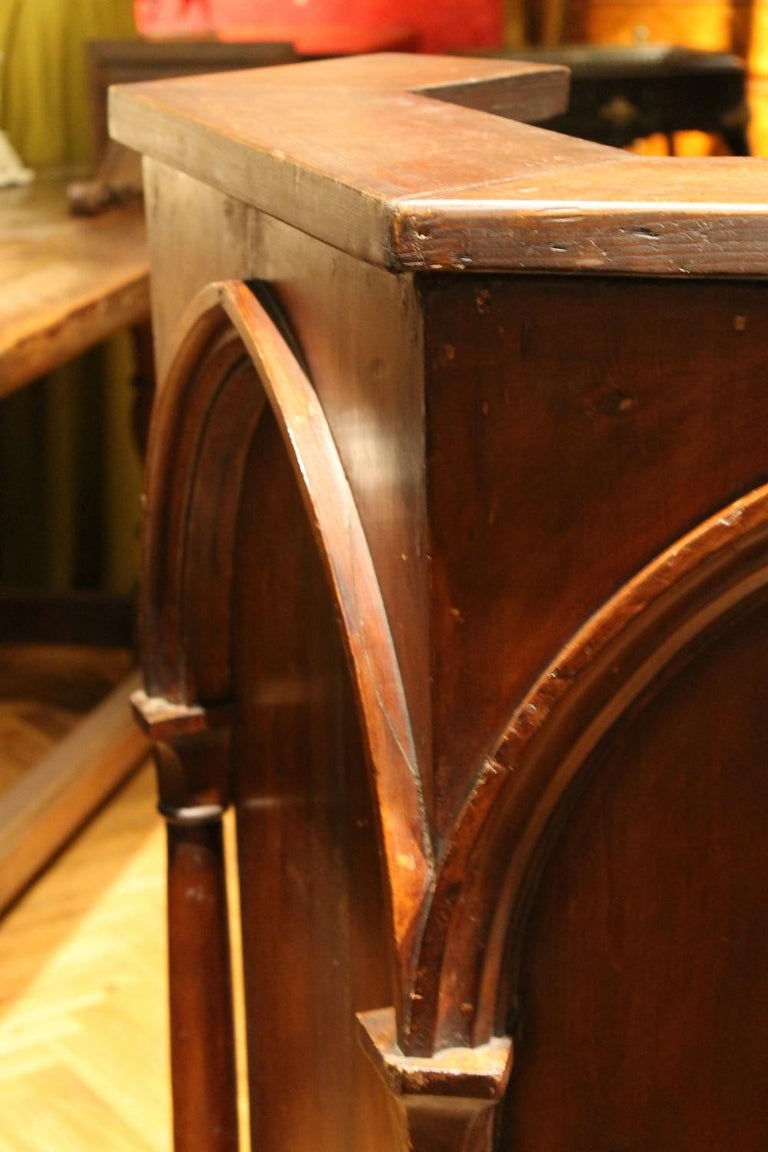 Gothic Revival Carved Walnut Wood Pulpit or Bar Counter Arches and ...