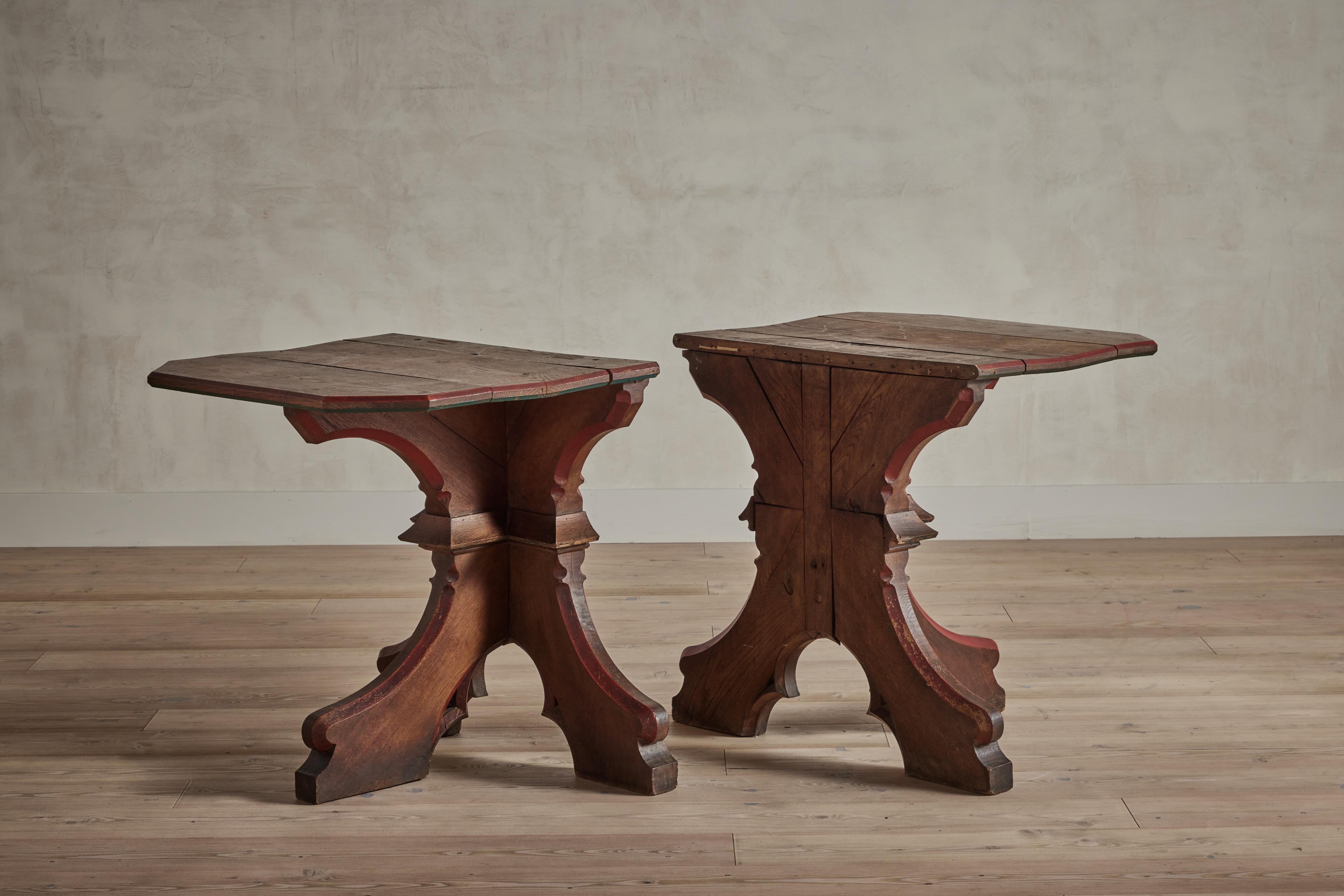 Gothic Revival Demi-Lune Tables For Sale at 1stDibs