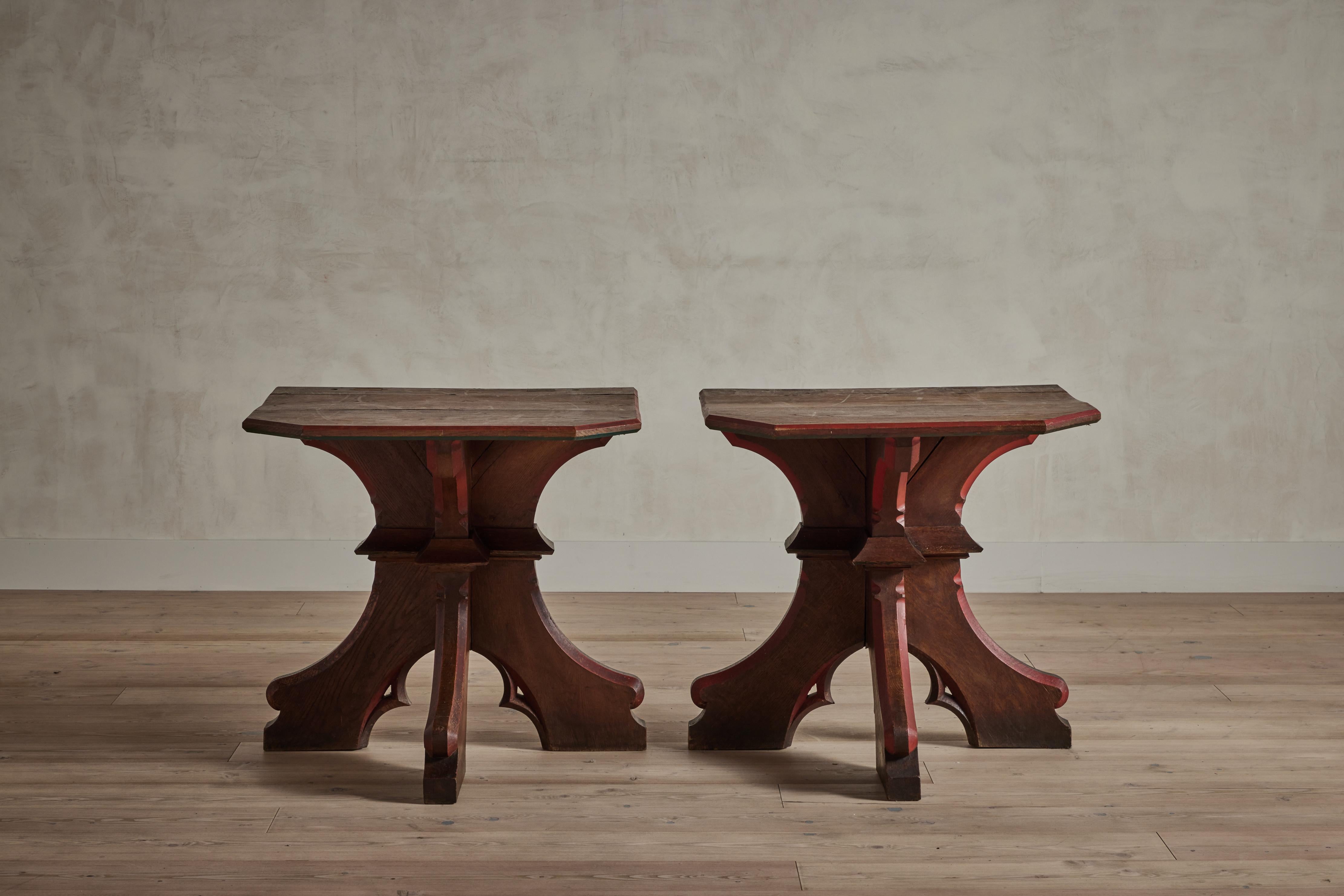 Gothic Revival Demi-Lune Tables For Sale at 1stDibs