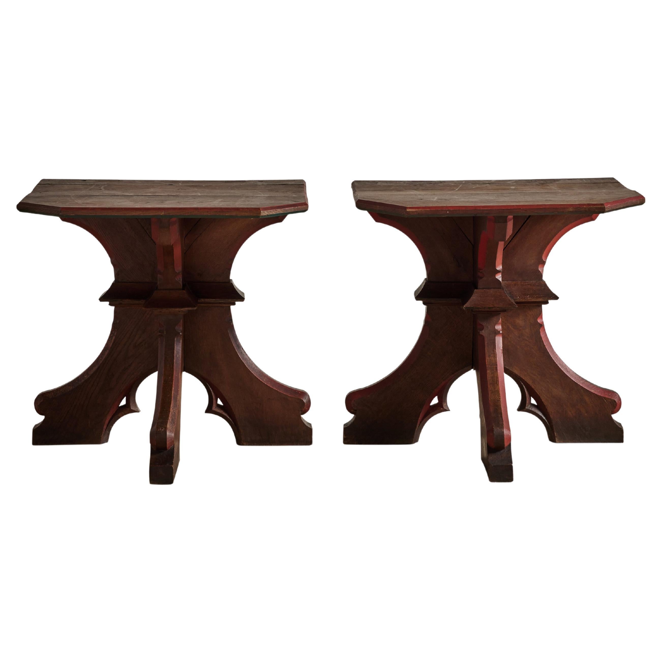 Gothic Revival Demi-Lune Tables For Sale at 1stDibs