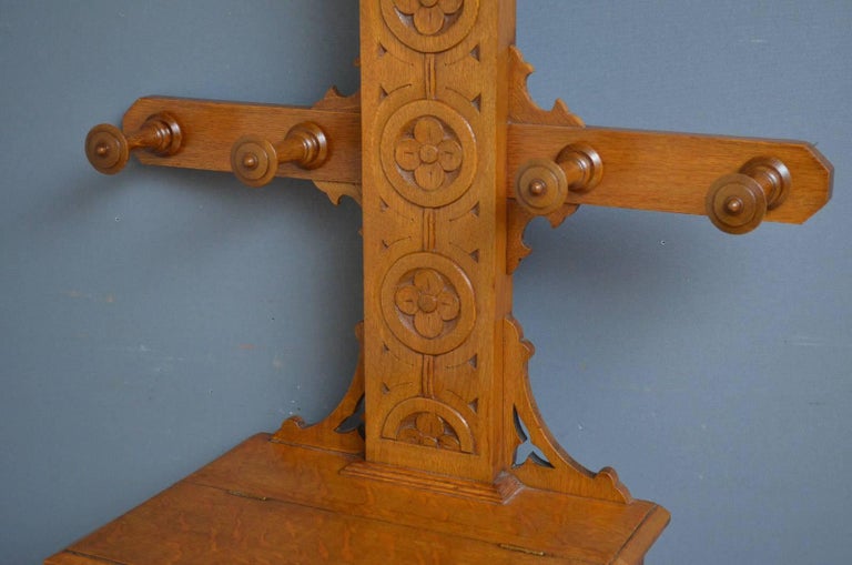 Gothic Revival Hall Stand in Oak at 1stDibs
