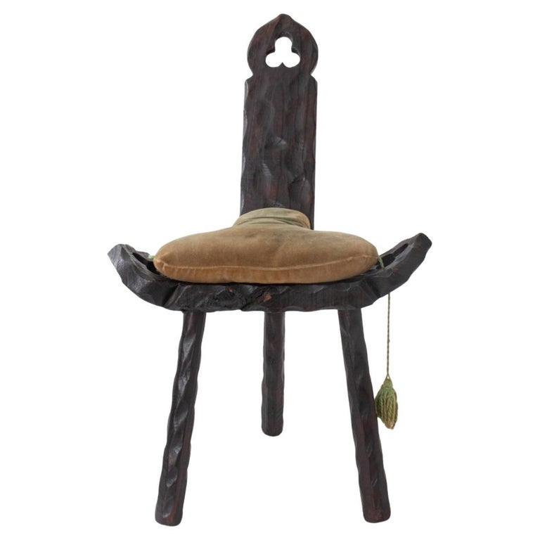 Gothic Revival Manner Trefoil Stool For Sale at 1stDibs