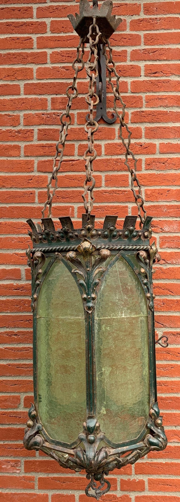 Gothic Revival Medieval Style Extra Large Wrought Iron and Cathedral ...