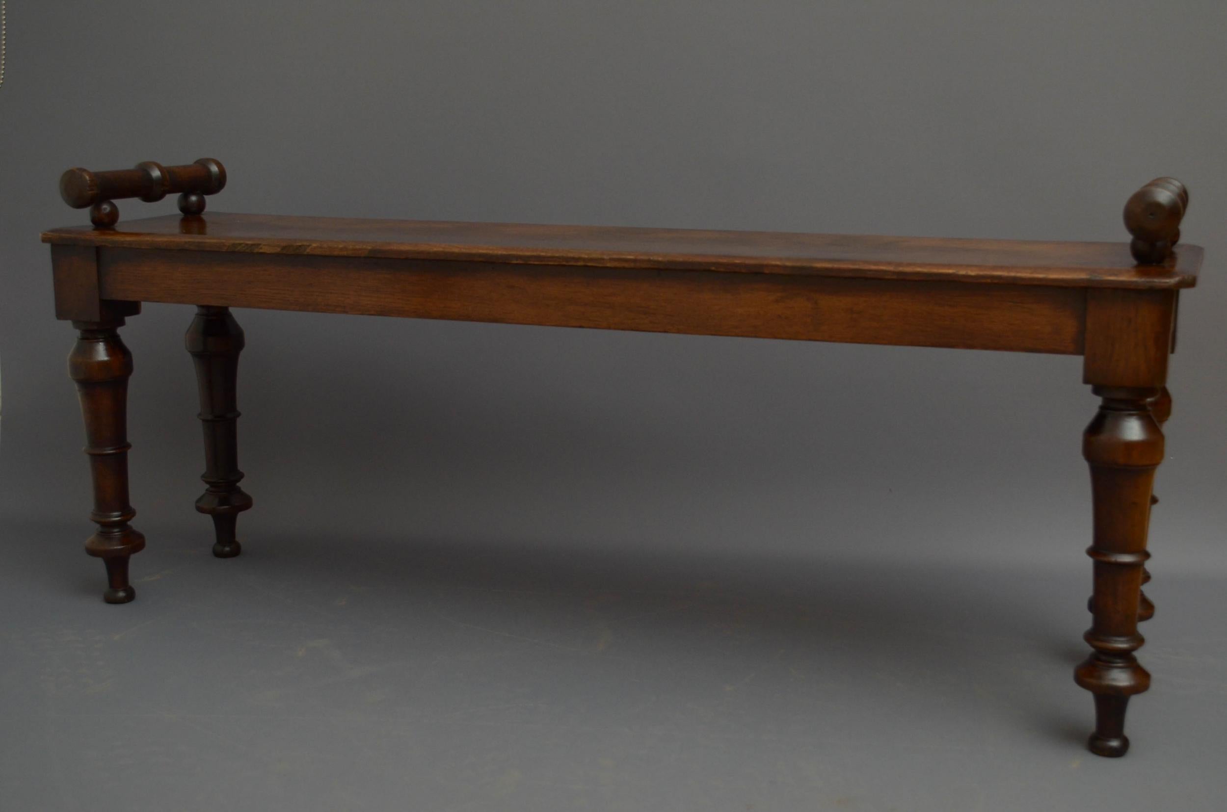 Gothic Revival Oak Hall Bench at 1stDibs