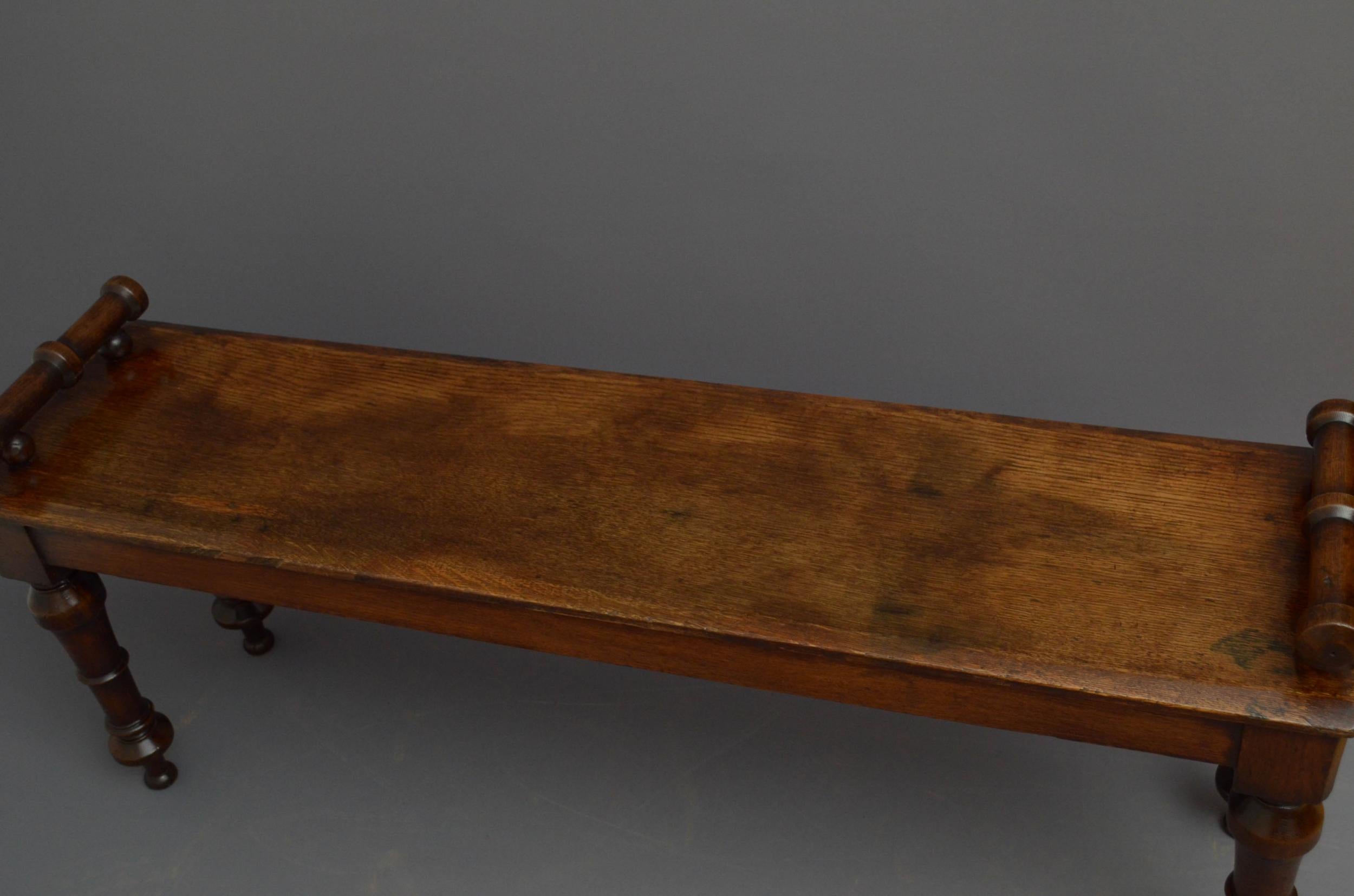 Gothic Revival Oak Hall Bench at 1stDibs