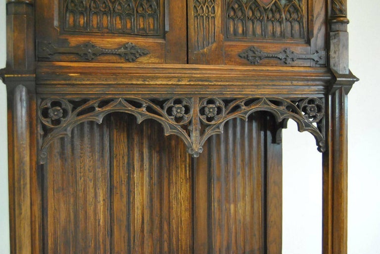 Gothic Revival Oak Medieval Knight Cabinet Server Chest at 1stDibs ...