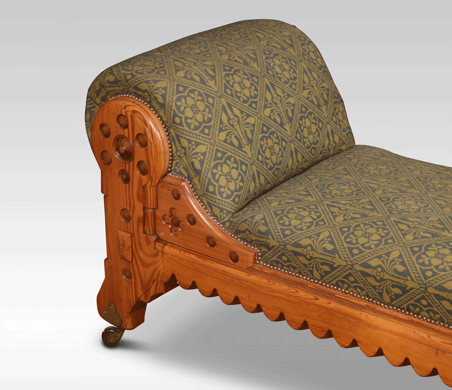 Gothic Revival Pitch Pine Chaise Lounge at 1stDibs | gothic chaise ...