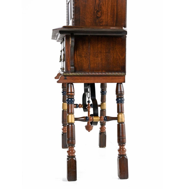 Gothic Revival Style Dragon Motif Brass and Leather Accent Mahogany ...
