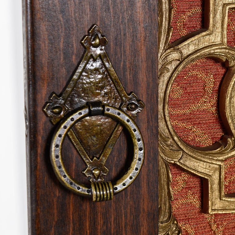 Gothic Revival Style Dragon Motif Brass and Leather Accent Mahogany ...