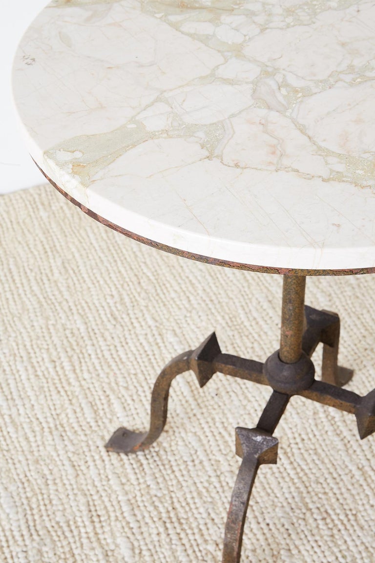 Gothic Revival Style Iron and Marble Drinks Table at 1stDibs