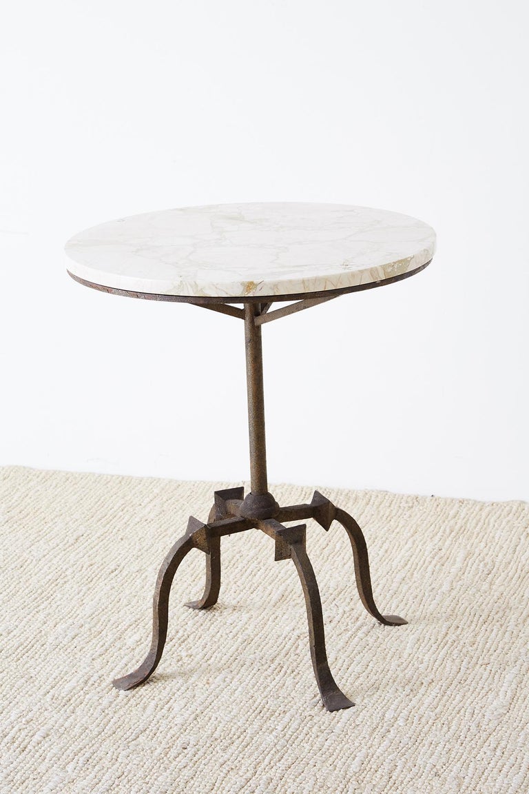 Gothic Revival Style Iron and Marble Drinks Table at 1stDibs