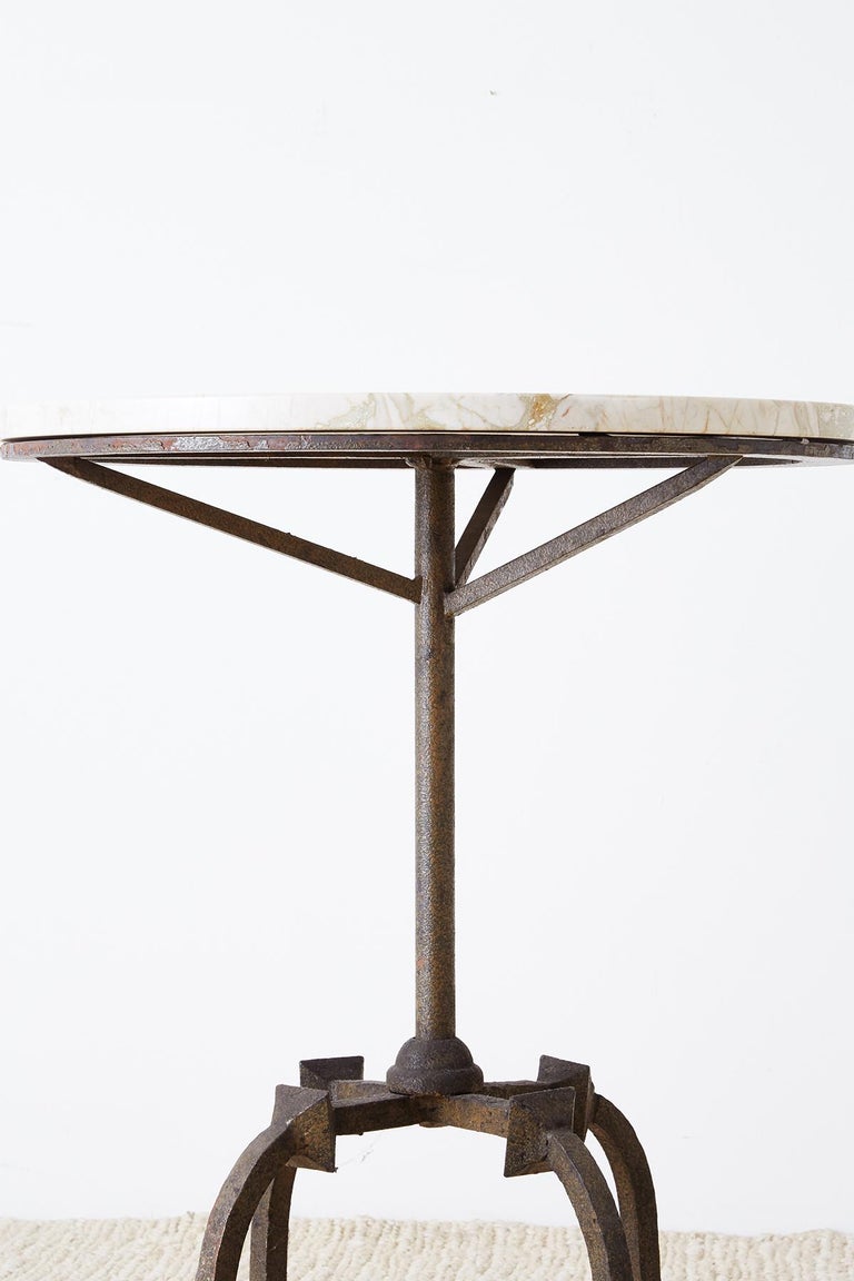 Gothic Revival Style Iron and Marble Drinks Table at 1stDibs