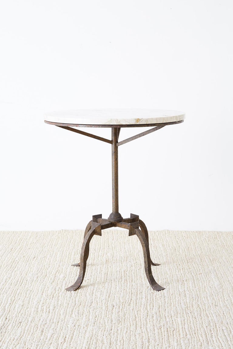 Gothic Revival Style Iron and Marble Drinks Table at 1stDibs
