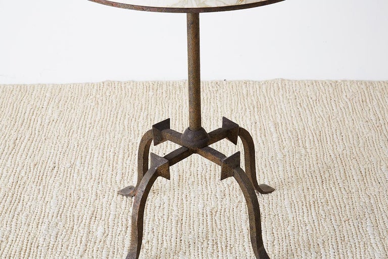 Gothic Revival Style Iron and Marble Drinks Table at 1stDibs
