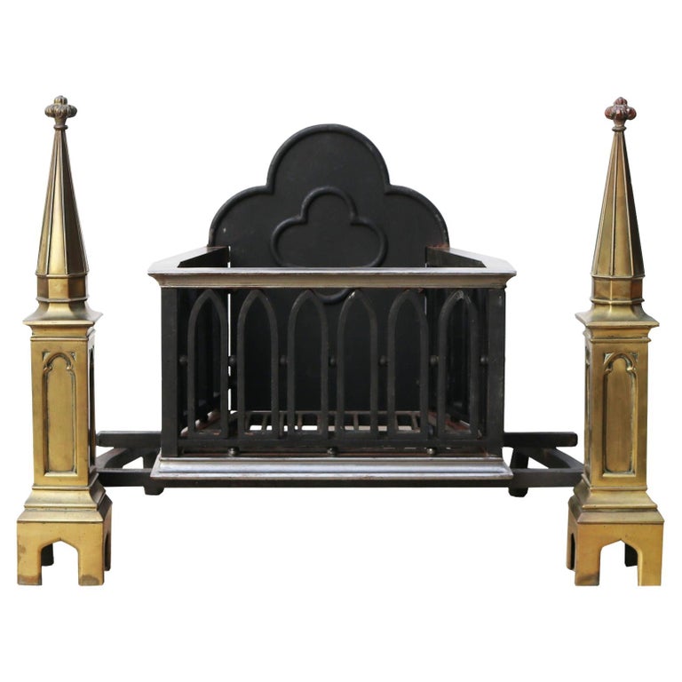 Gothic Style Antique Fire Grate For Sale at 1stDibs