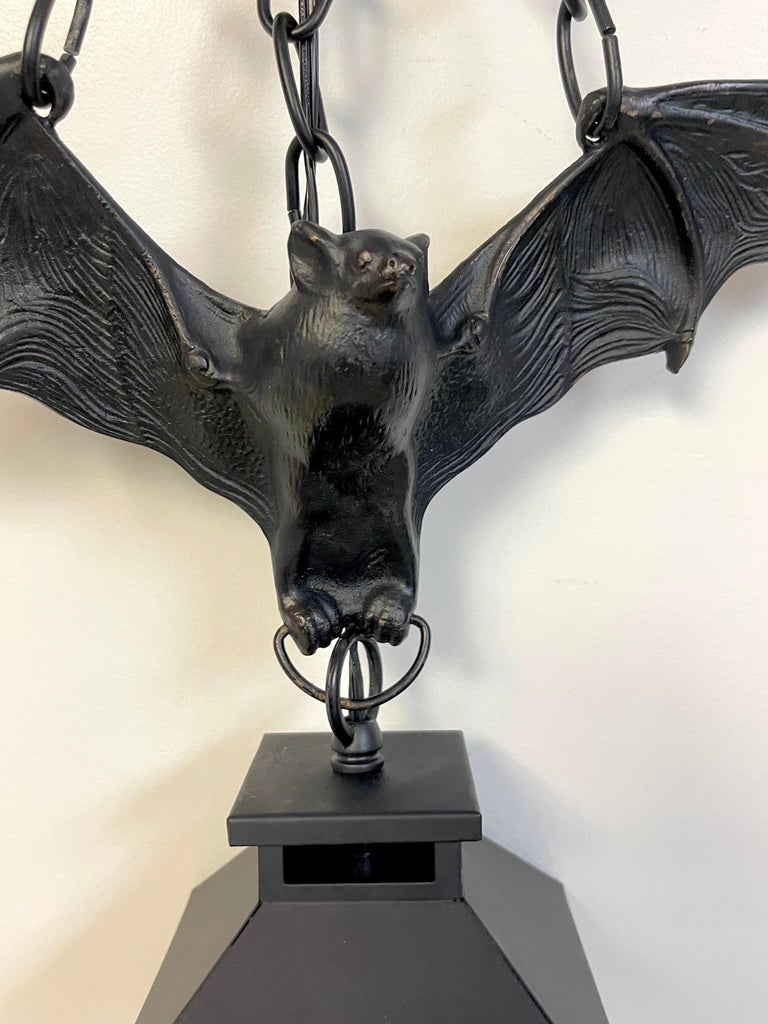 Gothic Style Bronze and Iron Bat Motif Lantern, 2 Available For Sale at ...
