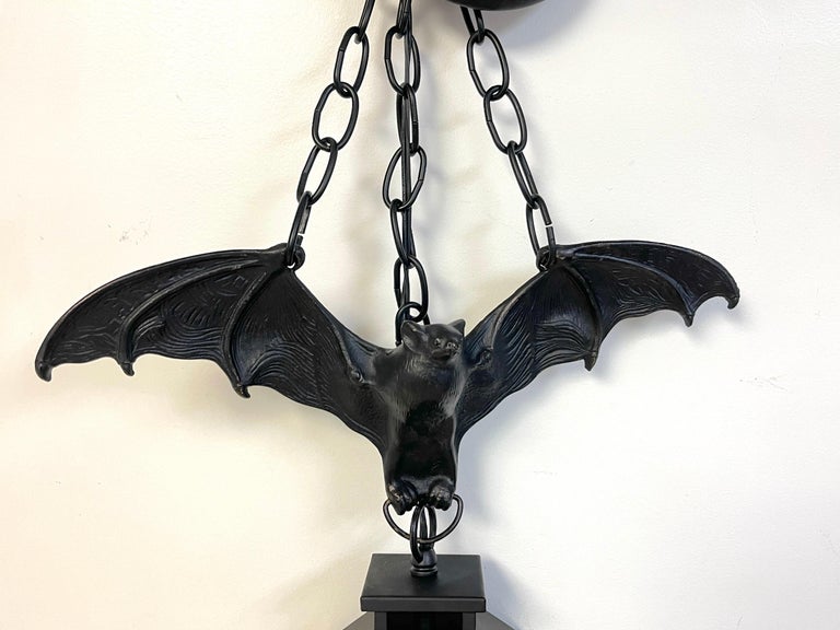 Gothic Style Bronze and Iron Bat Motif Lantern, 2 Available For Sale at ...