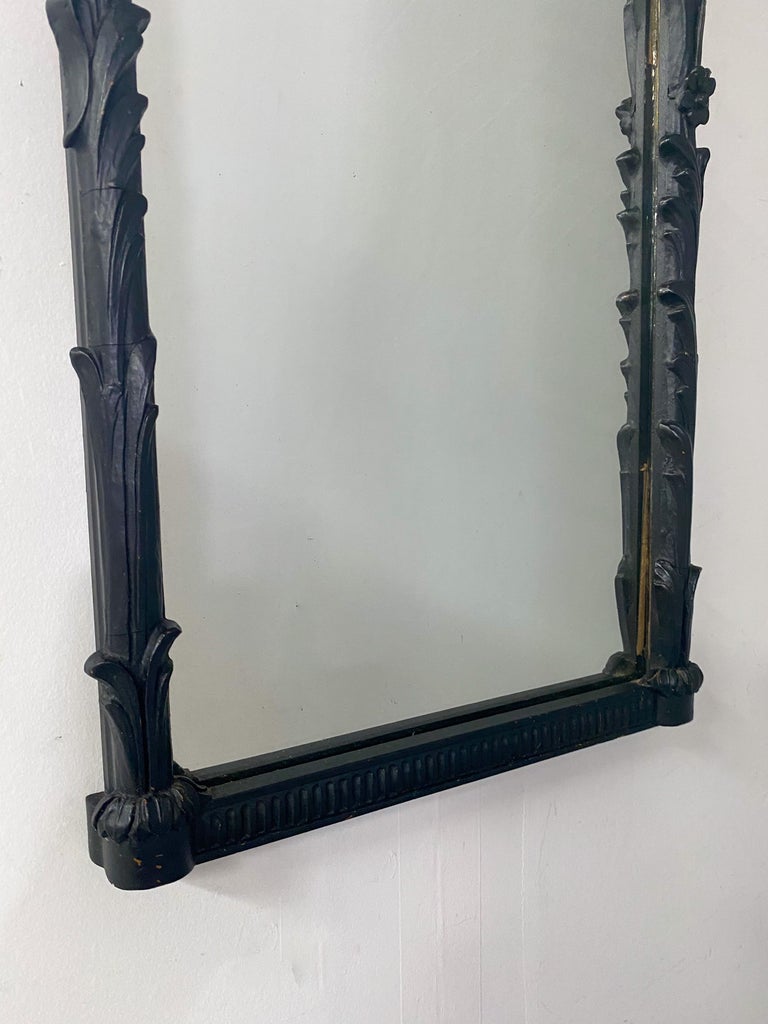 Gothic Style Cast Iron Black Wall Mirror For Sale at 1stDibs
