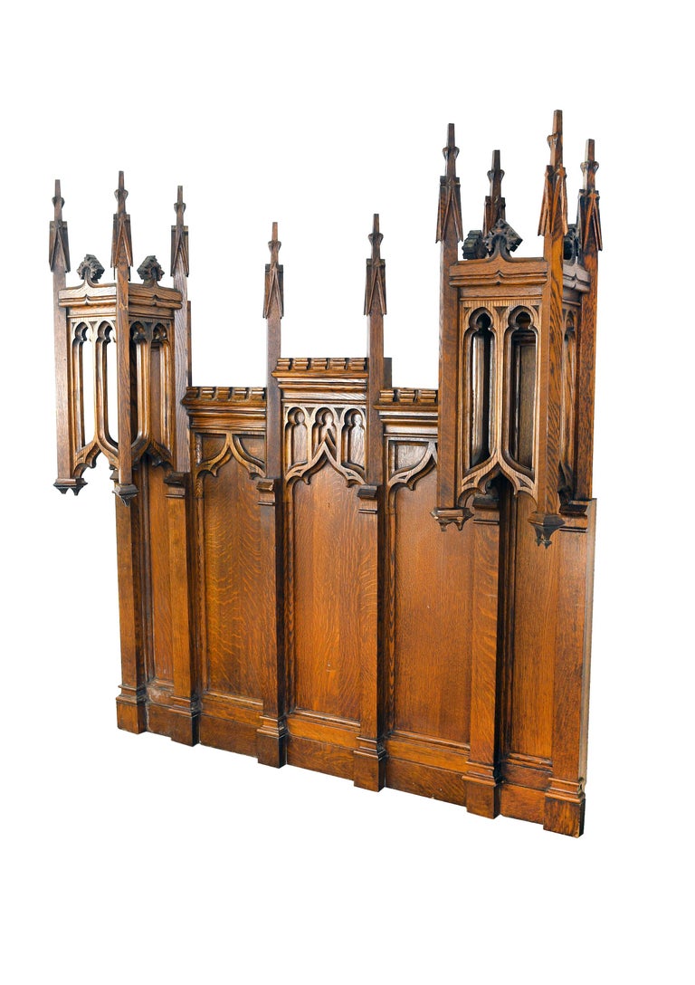Gothic Tracery in Quartersawn Oak with Spires at 1stDibs