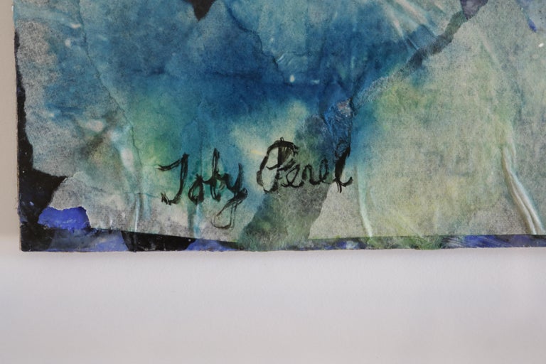 Contemporary Blue Abstract Gouache Painting by Joby Perel at 1stDibs