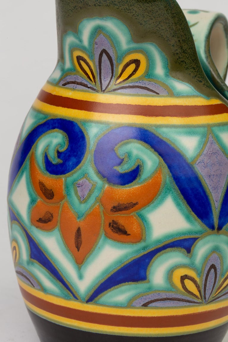Gouda Plateelbakkerij Zuid Holland Art Deco Neolca Pottery Jug at 1stDibs