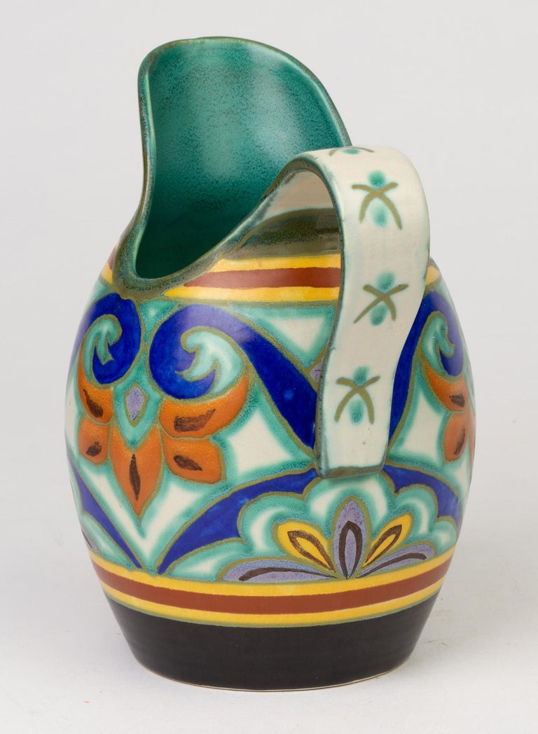 Gouda Plateelbakkerij Zuid Holland Art Deco Neolca Pottery Jug at 1stDibs