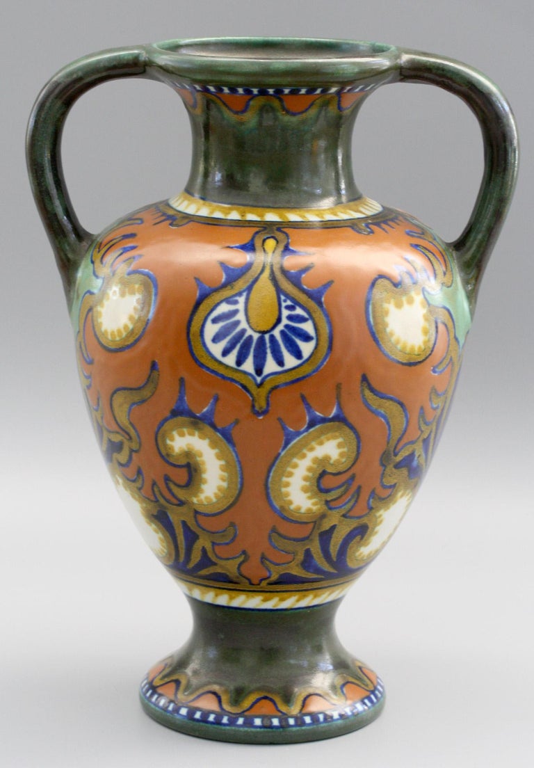 Gouda Plateelbakkerij Zuid Rhodian Pattern Amphora Shape Art Pottery ...