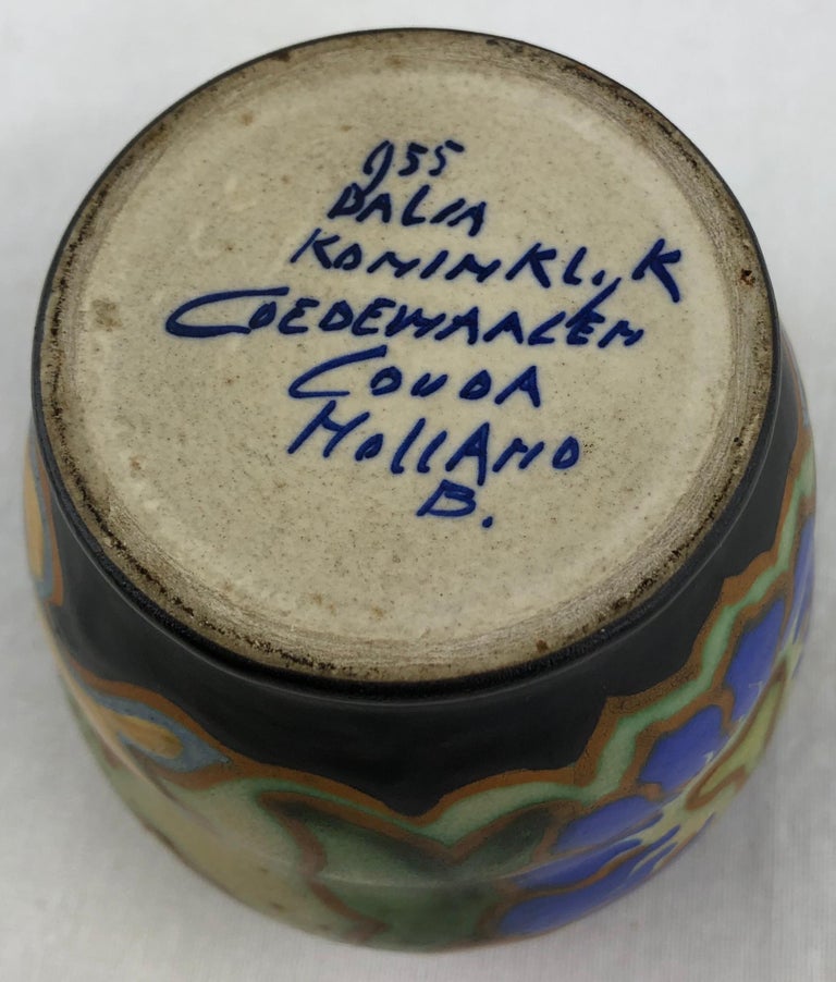 Gouda Pottery Art Nouveau Decorative Cup or Pen/Pencil Holder, Holland ...