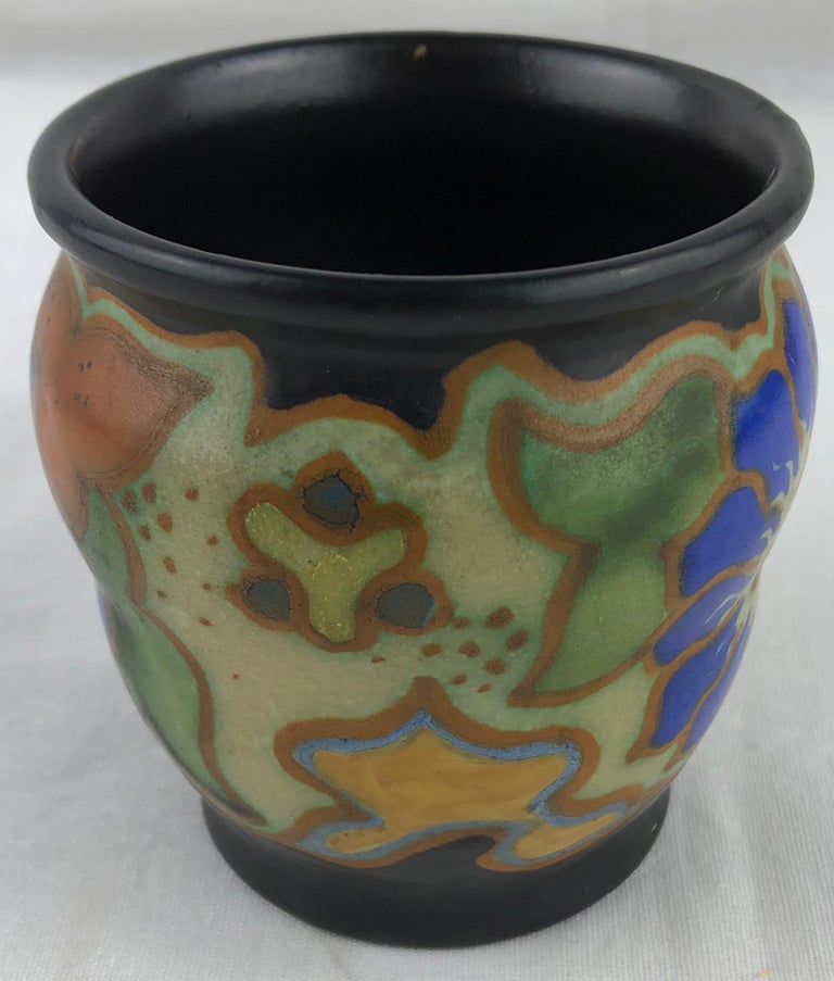 Gouda Pottery Art Nouveau Decorative Cup or Pen/Pencil Holder, Holland ...