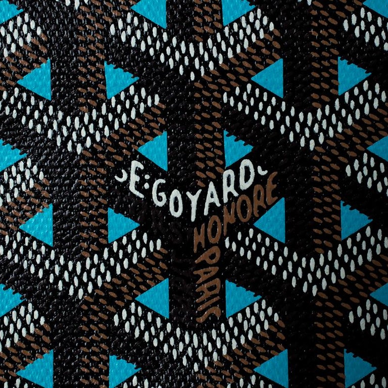 Goyard Blue/Black Goyardine Coated Canvas St. Louis GM Tote at 1stDibs