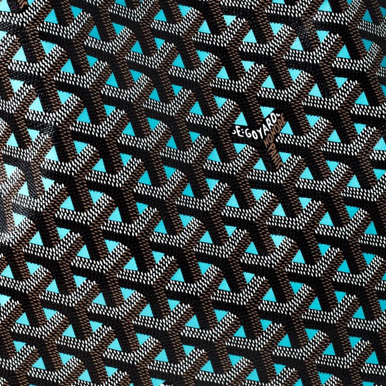 Goyard Blue/Black Goyardine Coated Canvas St. Louis GM Tote at 1stDibs