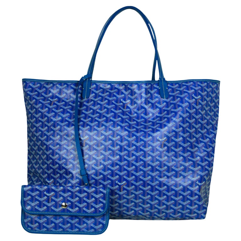 Goyard Blue Canvas Goyardine Saint Louis GM Tote Bag w/ Insert at 1stDibs