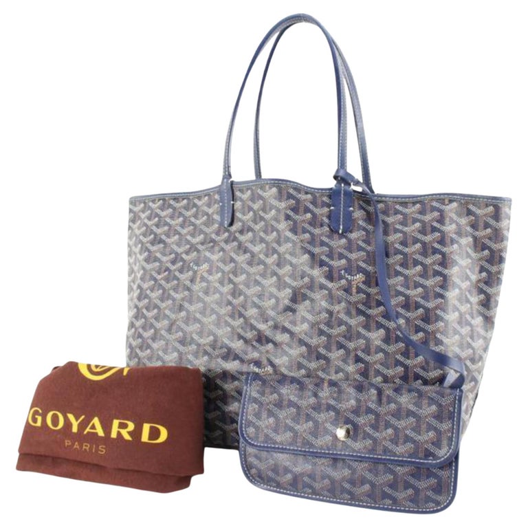 Goyard Blue Chevron St Louis PM Tote with Pouch 3GY119 at 1stDibs