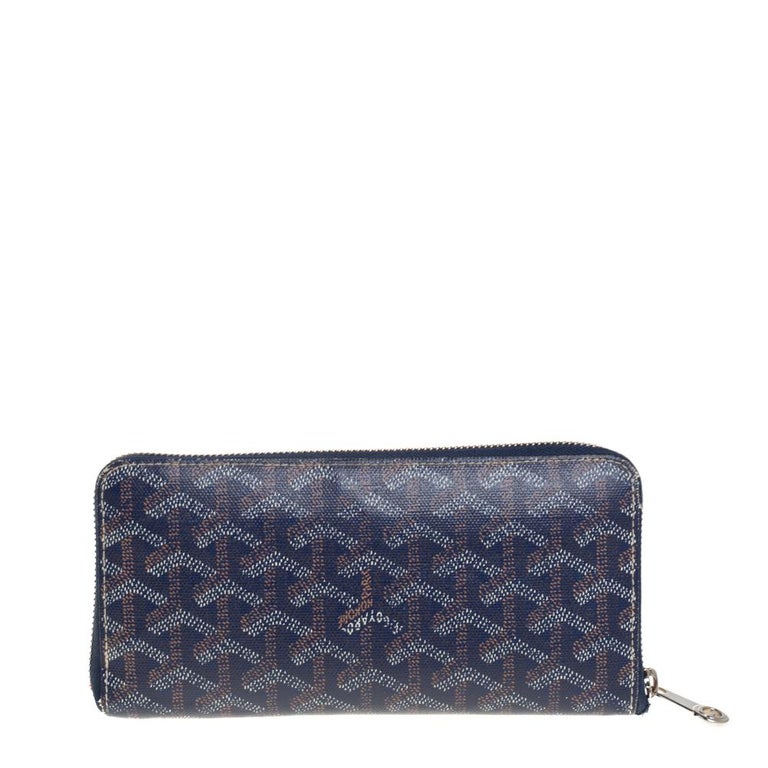 Goyard Blue Goyardline Coated Canvas and Leather Matignon Zip Around ...