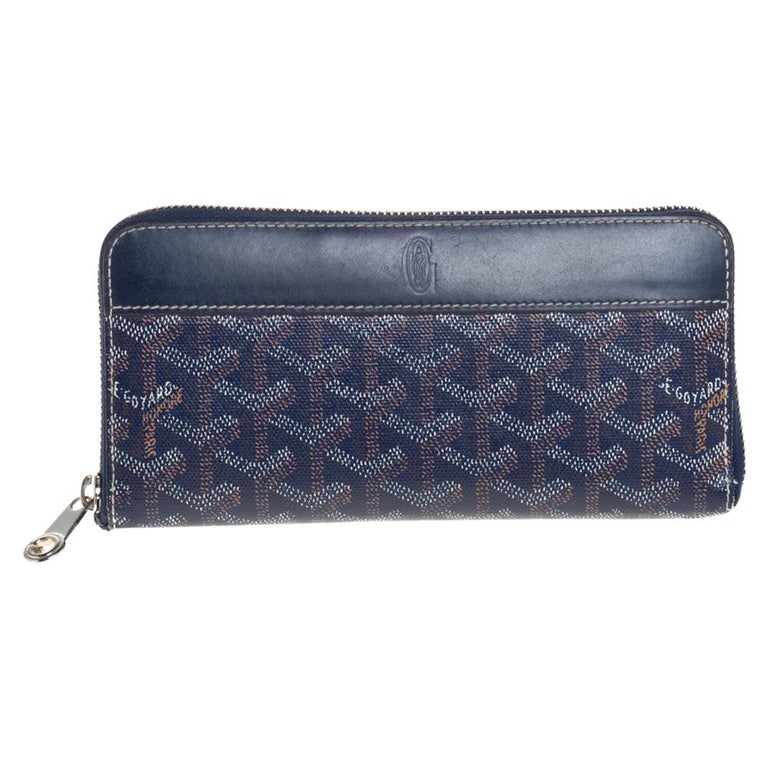 Goyard Blue Goyardline Coated Canvas and Leather Matignon Zip Around ...