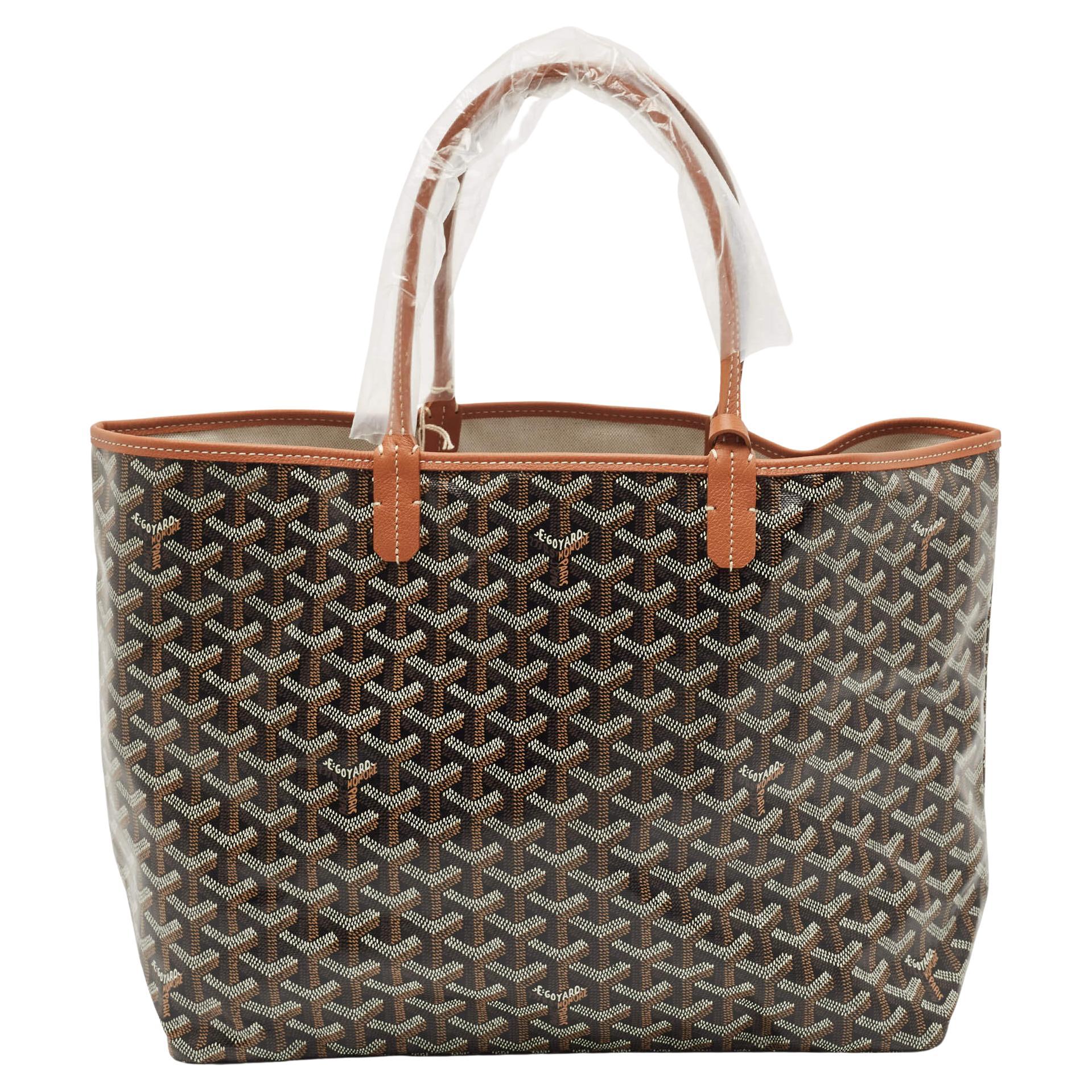 Goyard Brown Goyardine Coated Canvas And Leather Saint Louis PM Tote Goyard Brown Goyardine Coated Canvas And Leather Saint Louis PM Tote