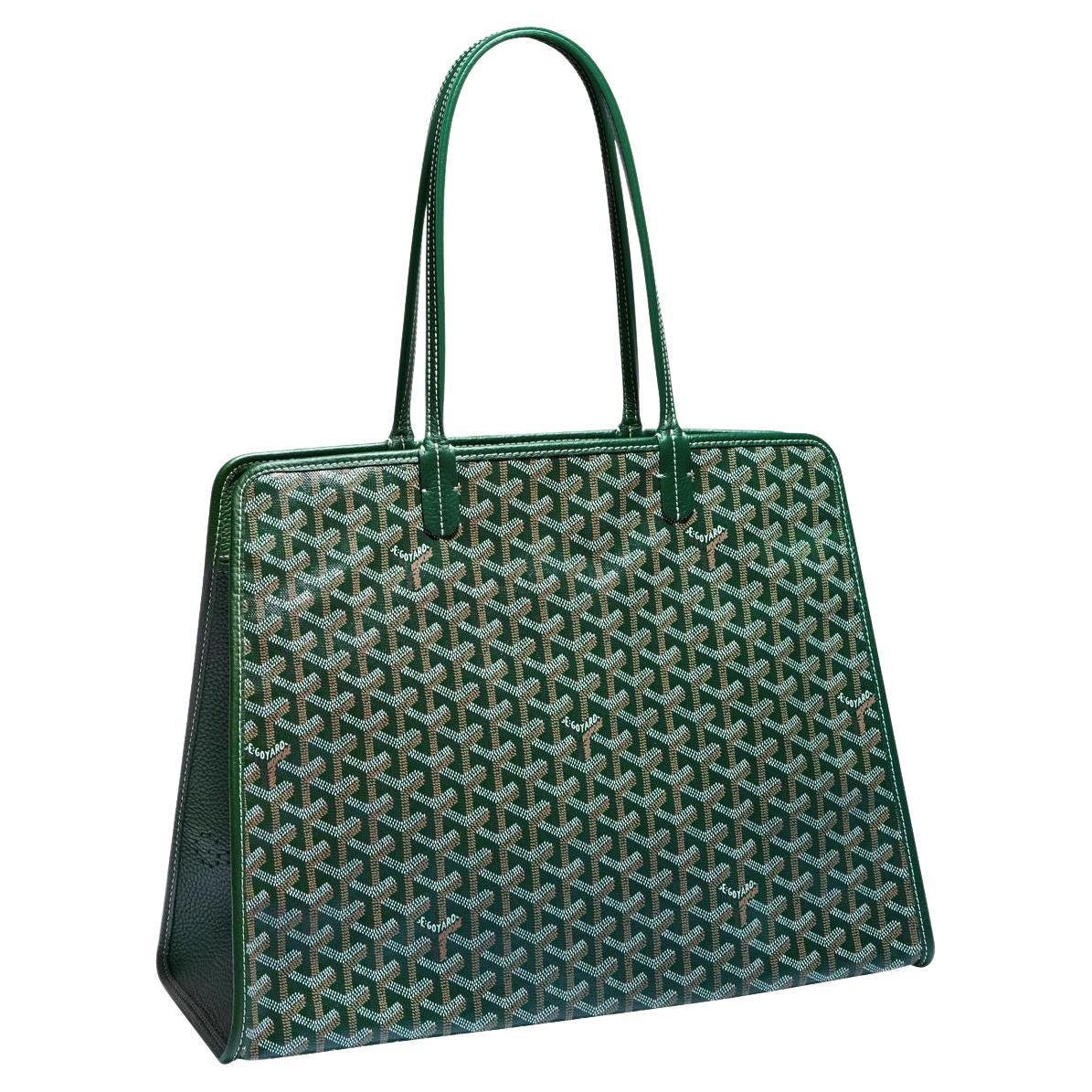 Goyard Green Goyardine Canvas and Decize Taurillon Leather Hardy PM Bag ...