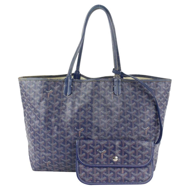 Goyard Navy Blue Chevron Saint Louis PM Tote Bag with Pouch 929gy2 at ...