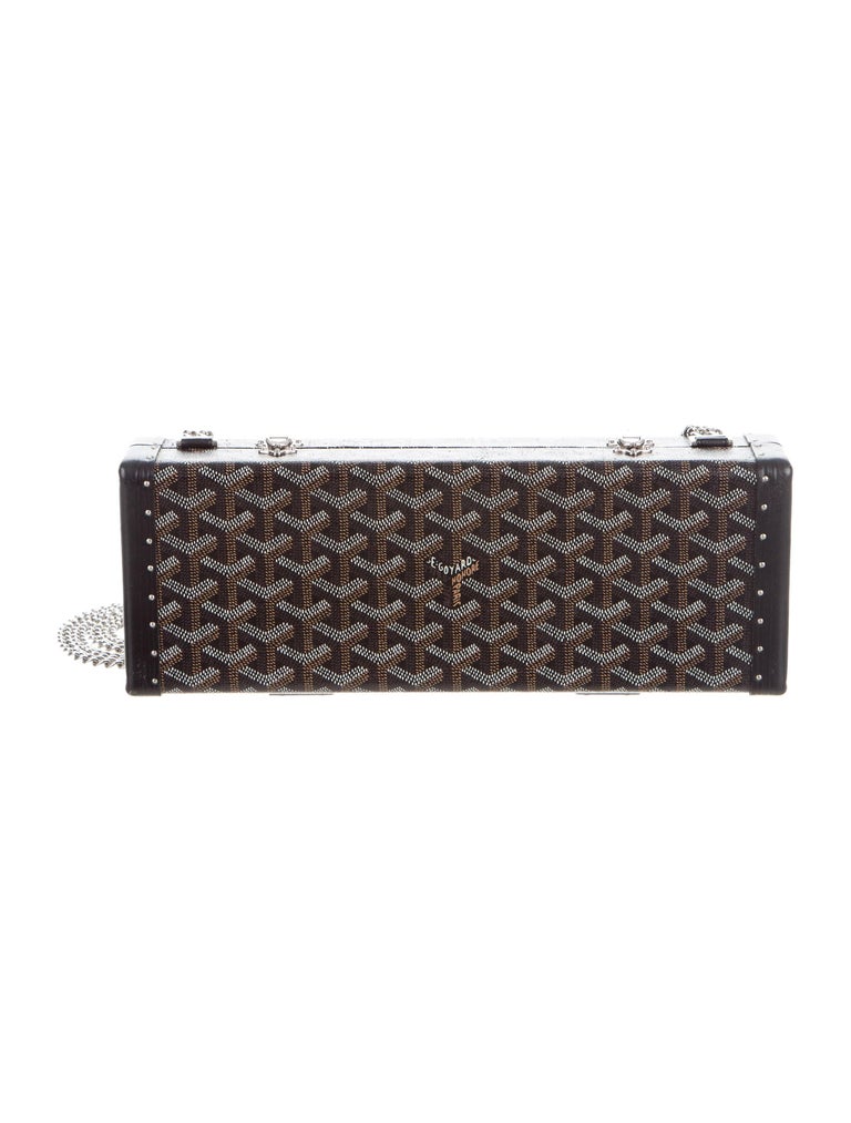 Goyard New Monogram 2 in 1 Evening Clutch Box Drop Chain Shoulder Bag ...