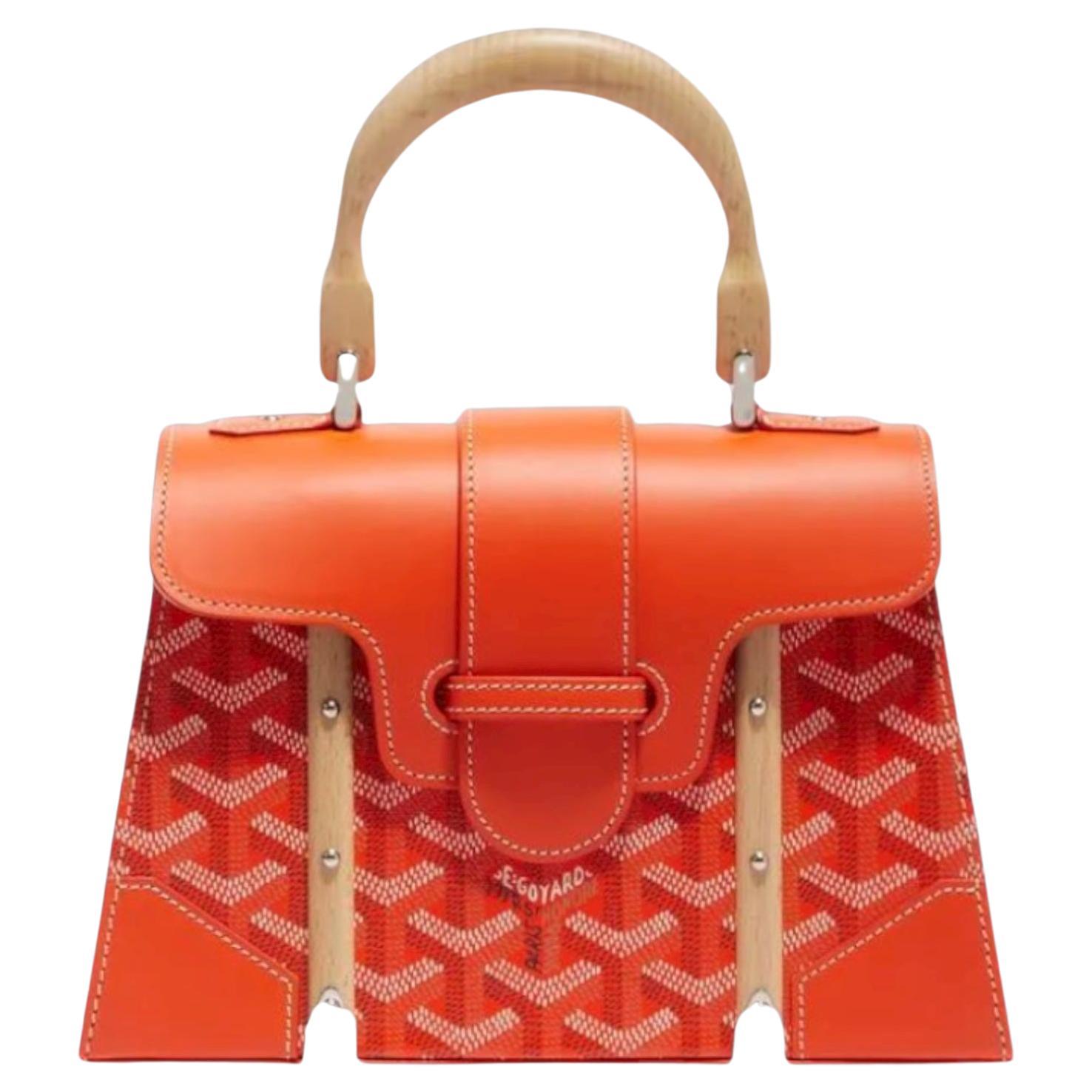 Goyard Red Goyardine Coated Canvas and Leather Saigon Top Handle Bag at ...