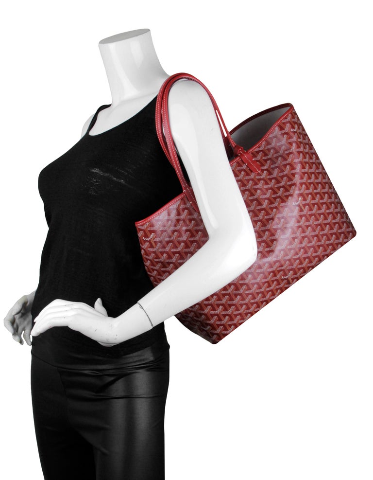 Goyard Red Canvas Goyardine Saint Louis PM Tote Bag w/ Insert For Sale ...