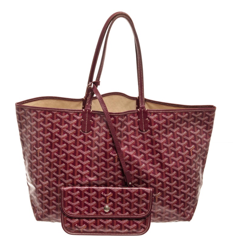 Goyard Red Canvas Leather St. Louis PM Tote Bag at 1stDibs