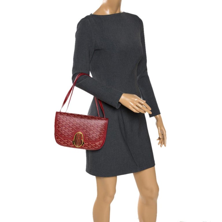 Goyard Red Goyardine Coated Canvas 223 PM Bag at 1stDibs | goyard 223 bag