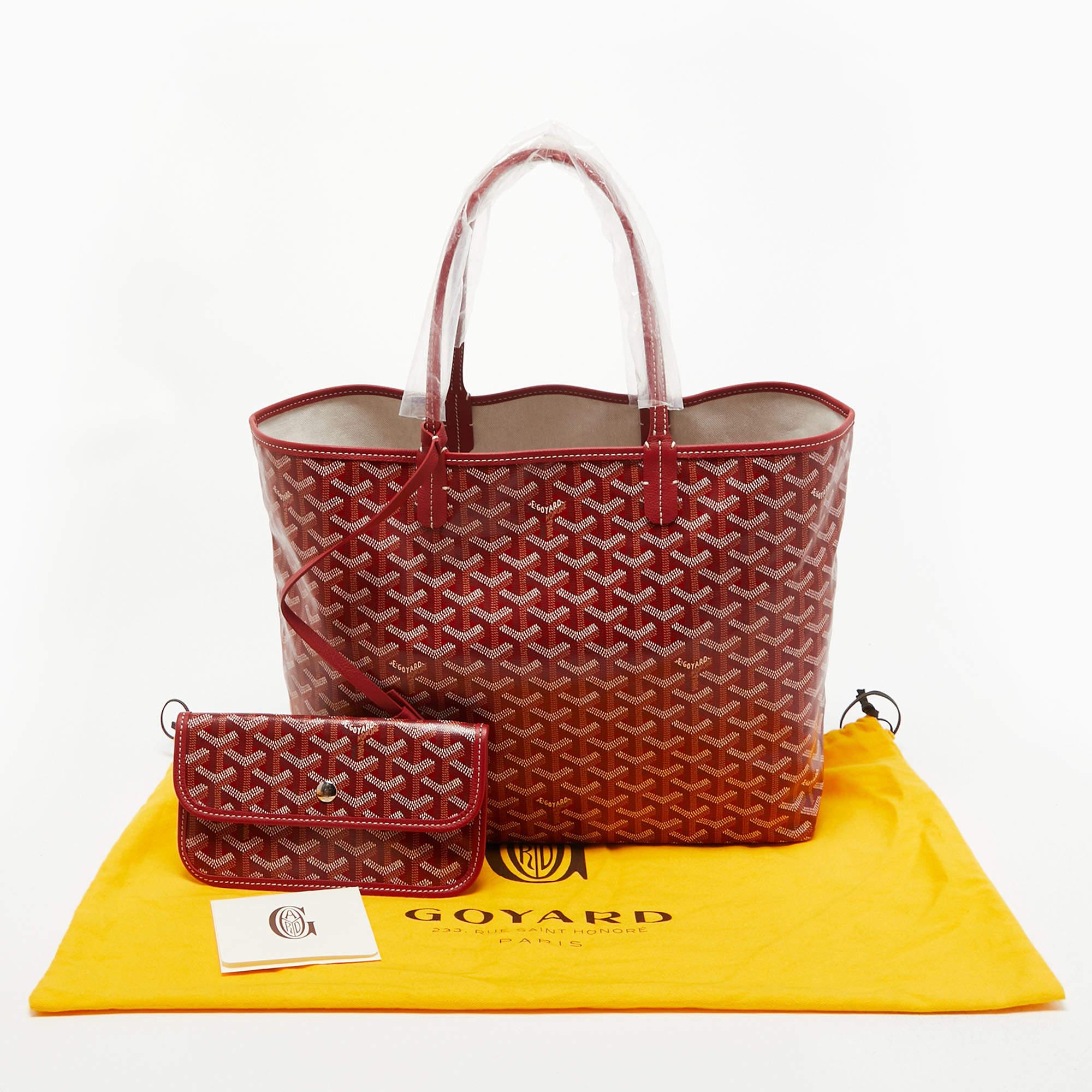 Goyard Red Goyardine Coated Canvas and Leather Saint Louis PM Tote For ...