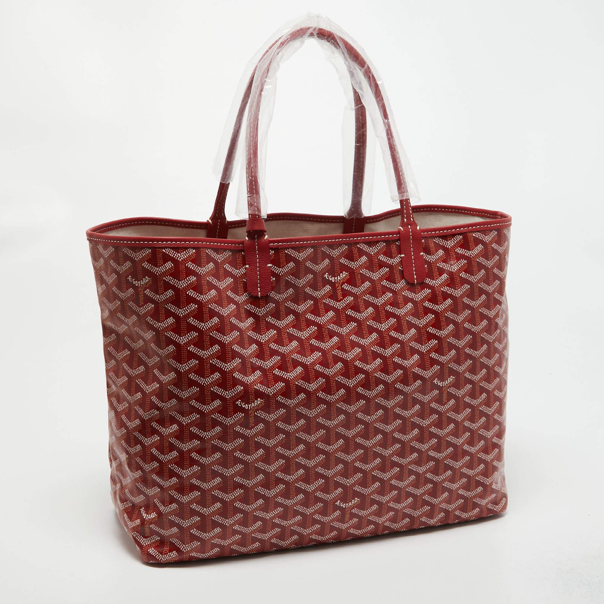 Goyard Red Goyardine Coated Canvas and Leather Saint Louis PM Tote For ...