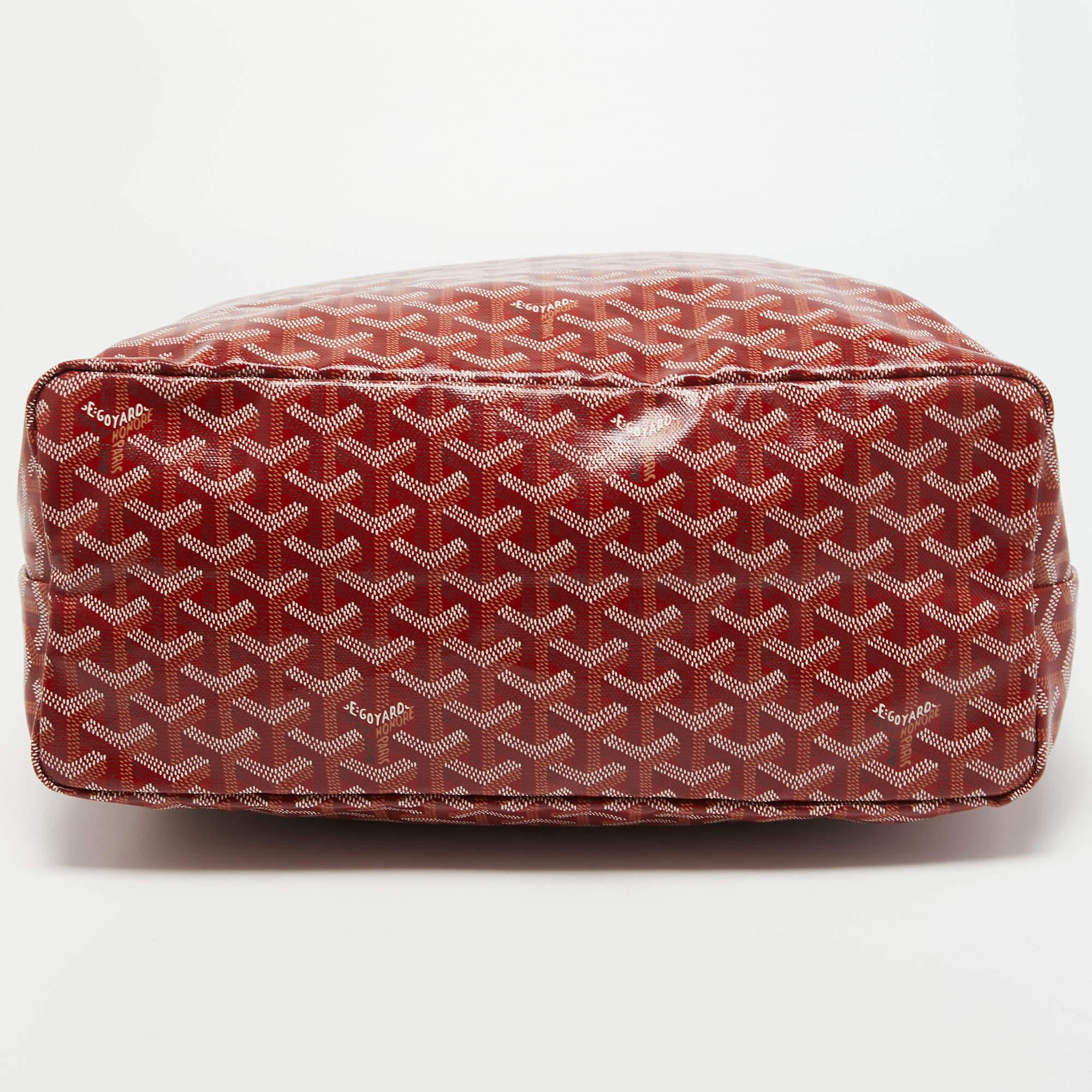 Goyard Red Goyardine Coated Canvas and Leather Saint Louis PM Tote For ...