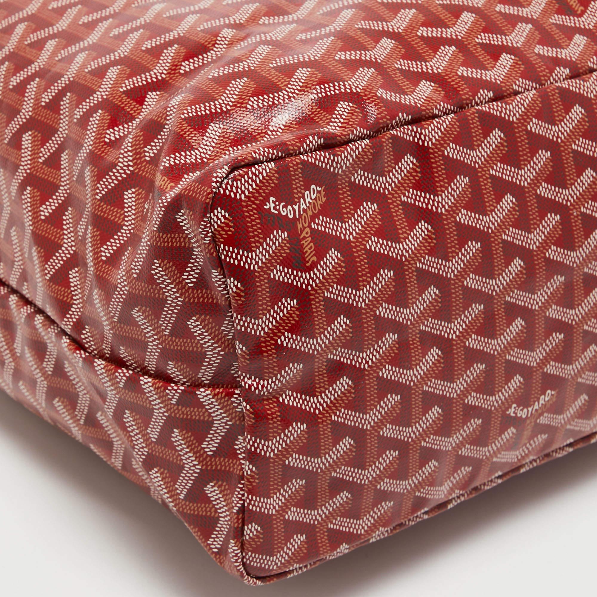 Goyard Red Goyardine Coated Canvas and Leather Saint Louis PM Tote For ...